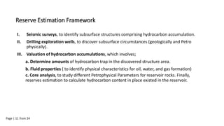 Exploration and Estimation Petroleum Reserves | PPTX