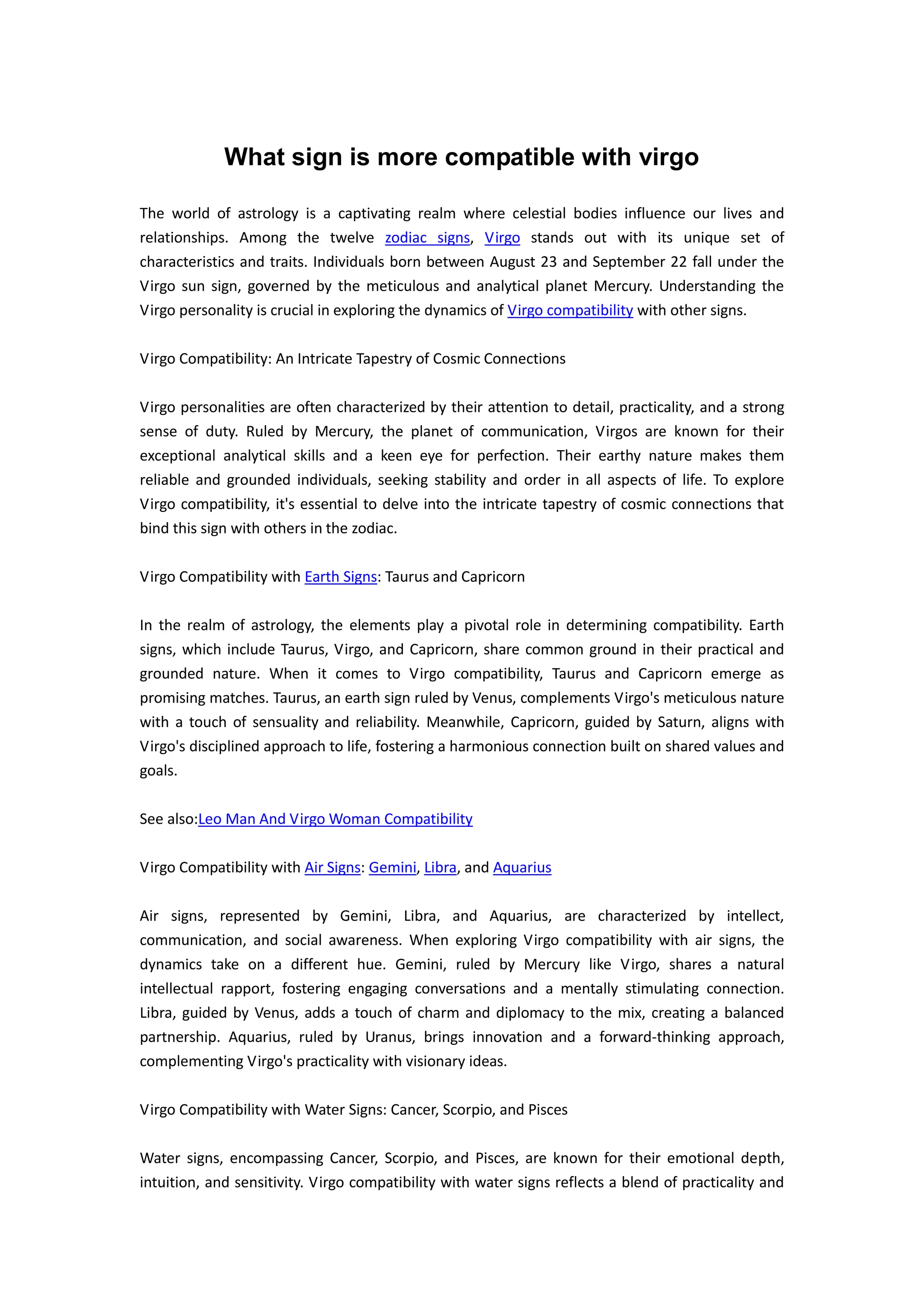 What sign is more compatible with virgo | PDF