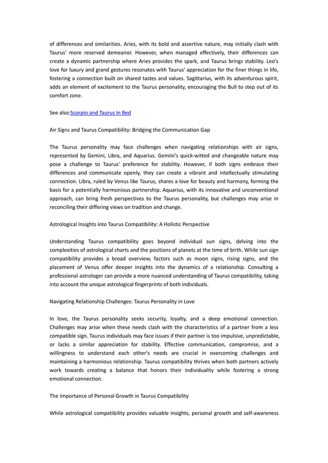 What signs do Taurus get along with | PDF