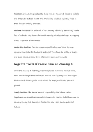 January 3 Birthday Capricorn Personality: Traits, Compatibility & More ...