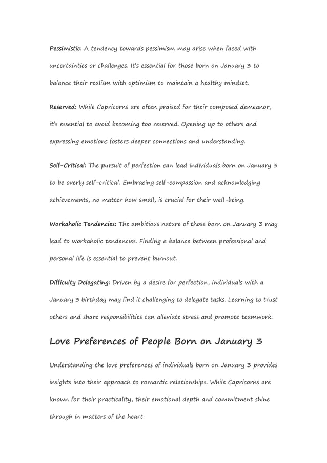 January 3 Birthday Capricorn Personality: Traits, Compatibility & More ...