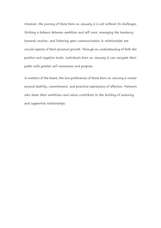 Everything You Need To Know About January 2 Birthday Personality | PDF