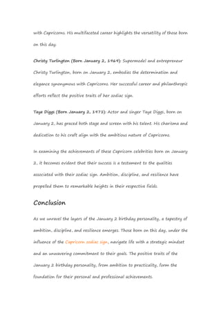 Everything You Need To Know About January 2 Birthday Personality | DOC