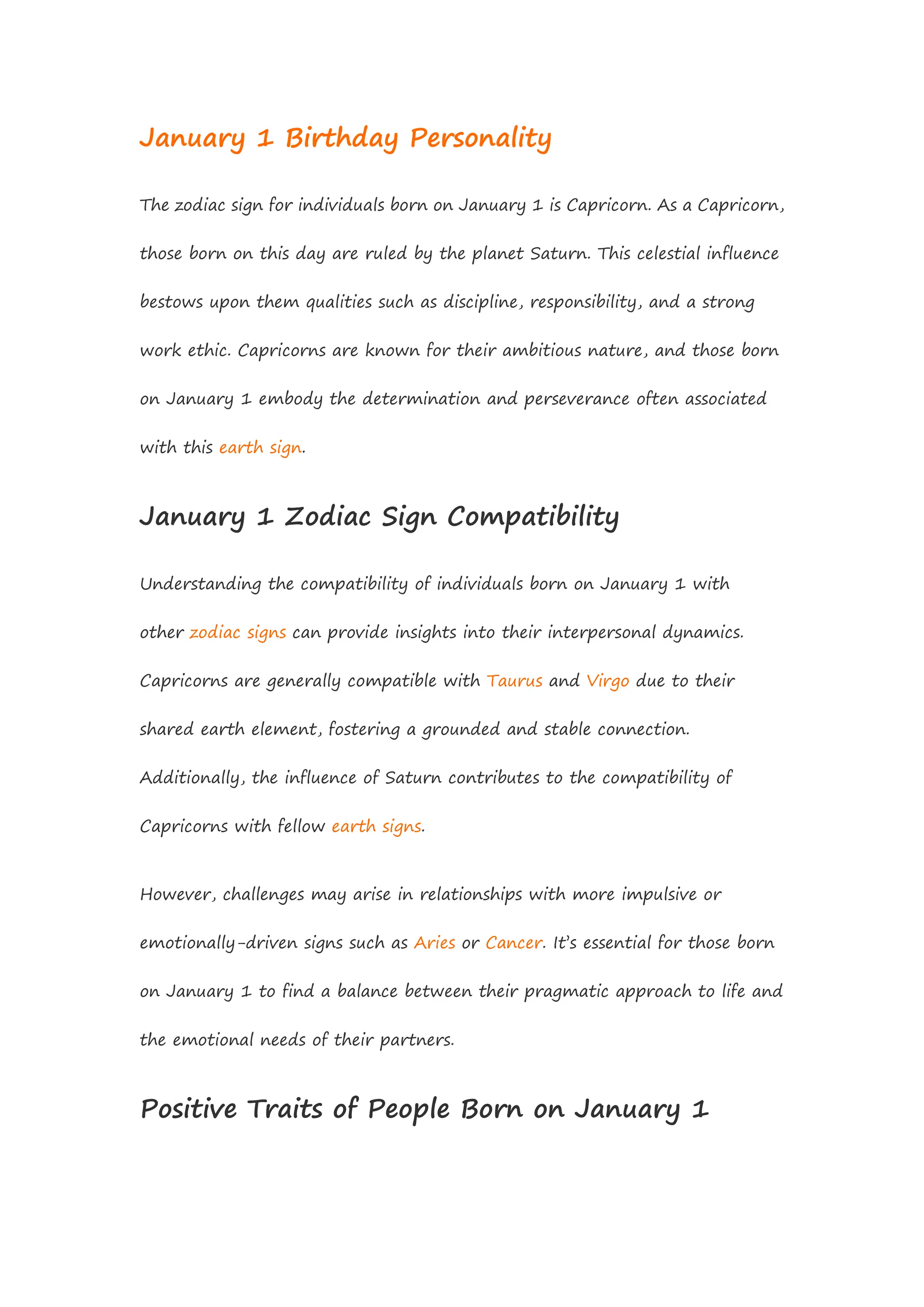 January 1 Birthday Capricorn Personality: Traits, Compatibility & More ...