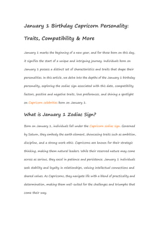 January 1 Birthday Capricorn Personality: Traits, Compatibility & More ...