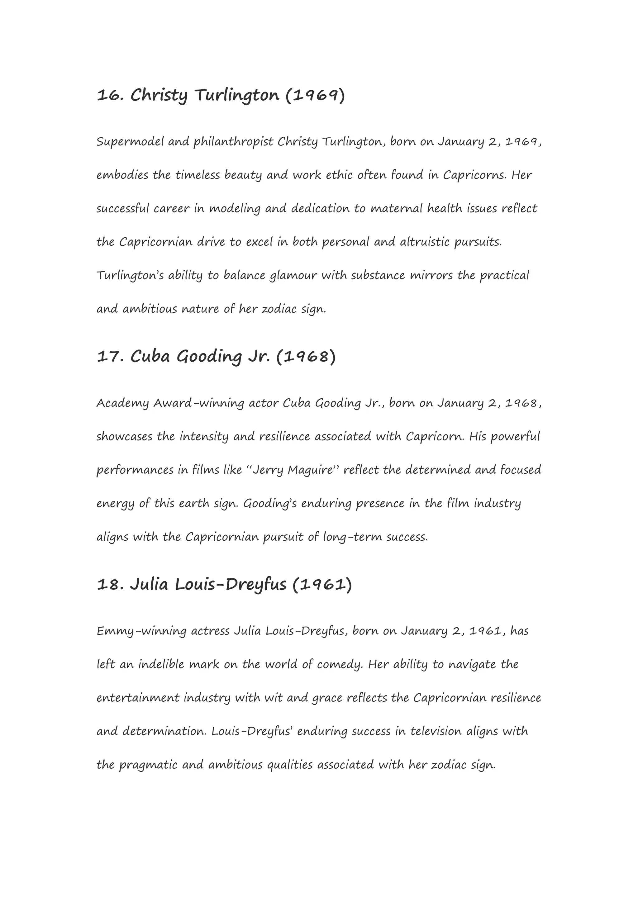 20 Capricorn Celebrities Born on January 2nd | PDF