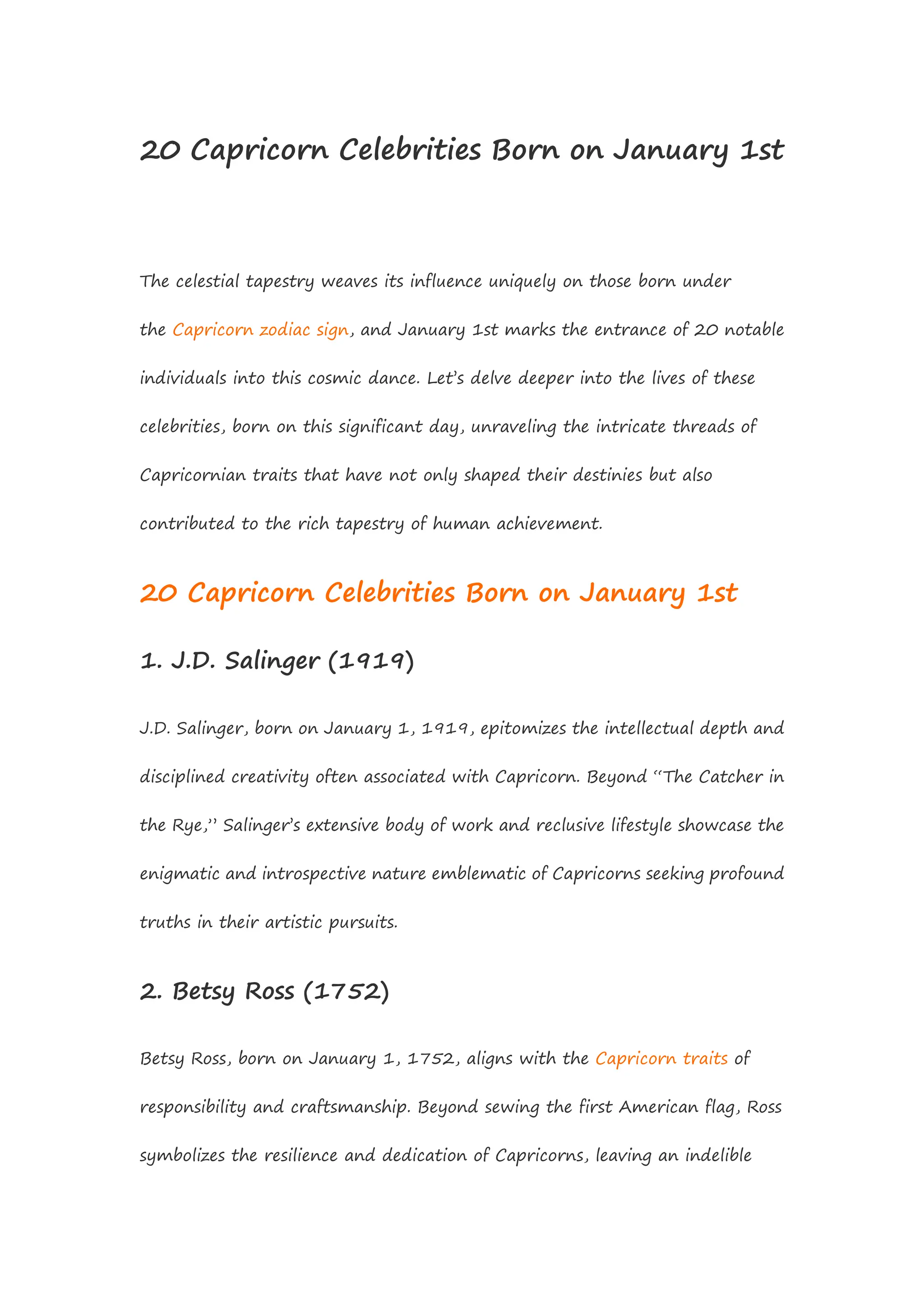 20 Capricorn Celebrities Born on January 1st | DOC