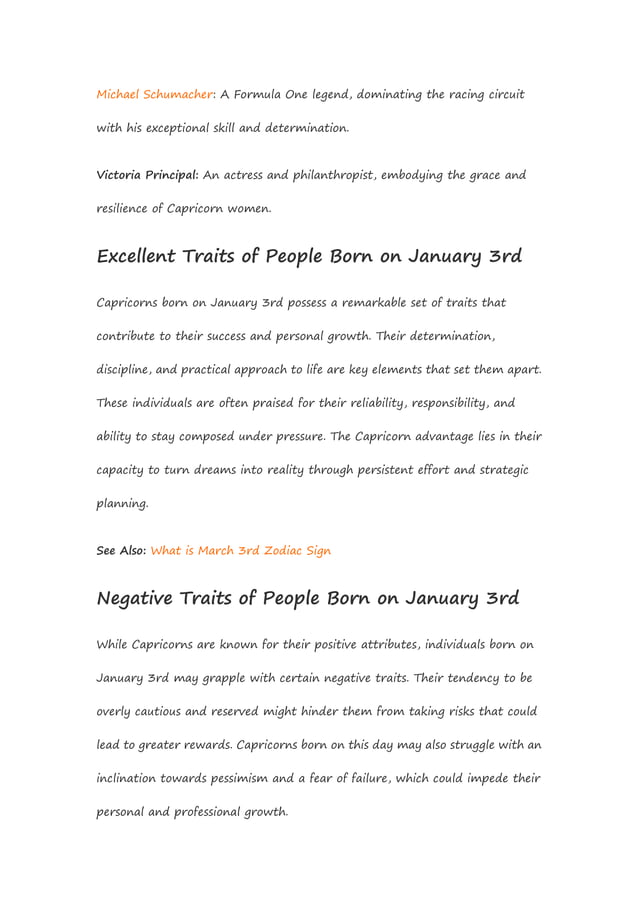 What is January 3rd Zodiac Sign? | PDF