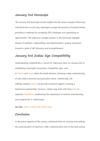 What is January 3rd Zodiac Sign? | PDF