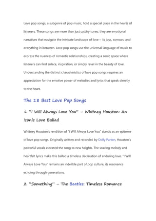 The 18 Best Love Pop Songs For Your Love Story! | DOC