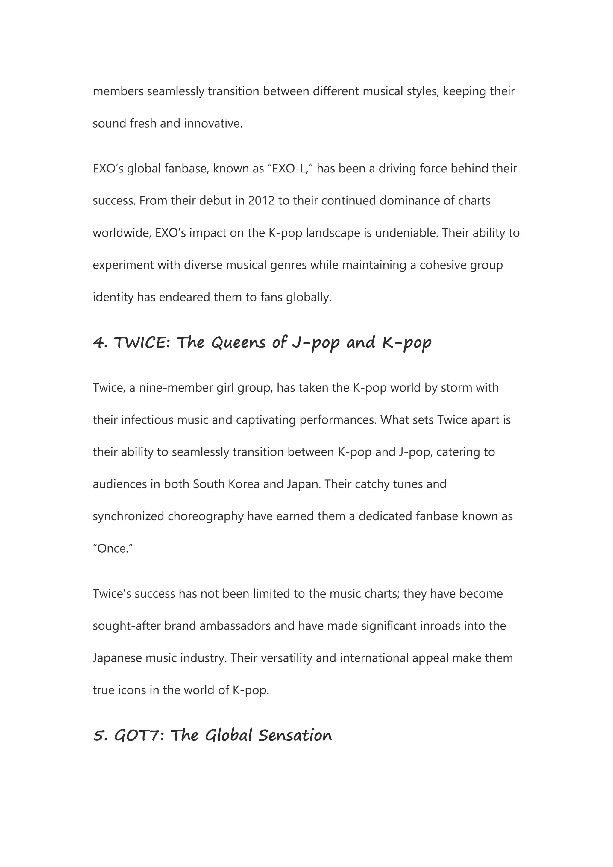 Unveiling The 10 Most Popular K Pop Idols In The Global Music Scene Pdf