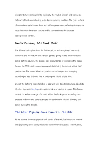 Unveiling the Most Popular Funk Bands of the 90s: A Full Overview | PDF