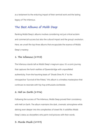 Unveiling Mobb Deep’s Best Albums: A Complete Guide | DOC