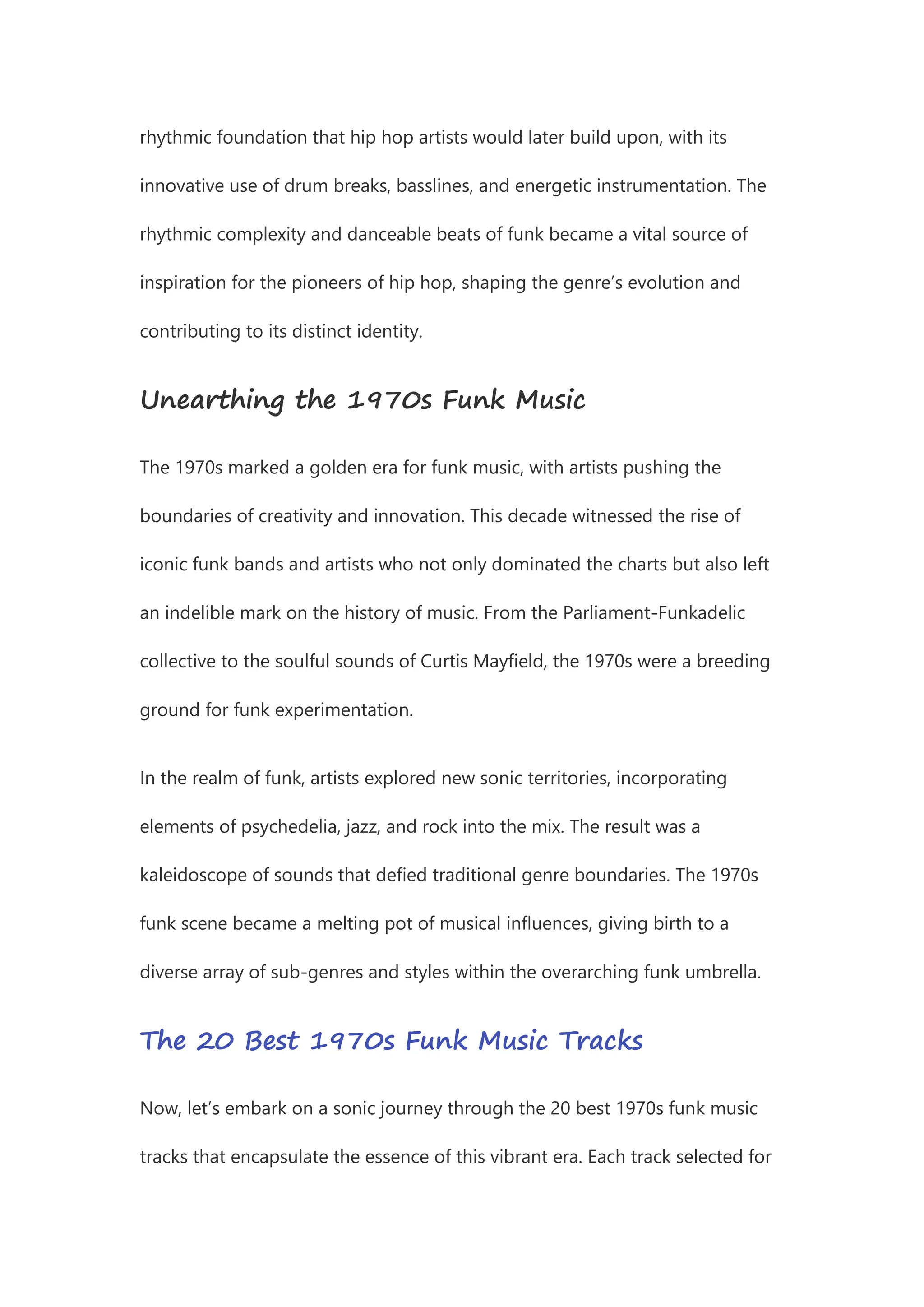 The 20 Best 1970s Funk Music Tracks: You Don’t Want to Miss | DOC