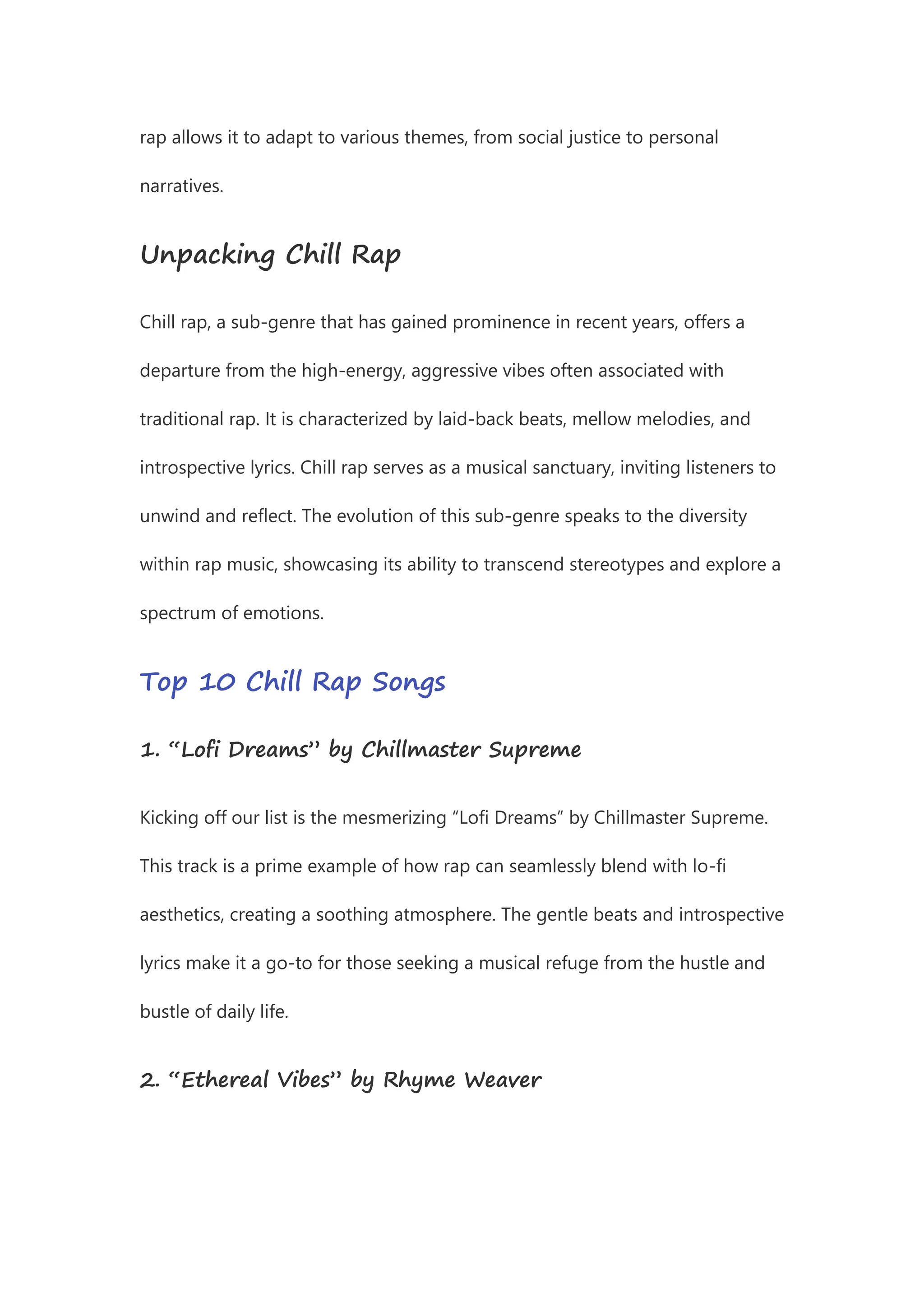 Top 10 Chill Rap Songs: Revealed | DOC | Hip Hop Music | Music