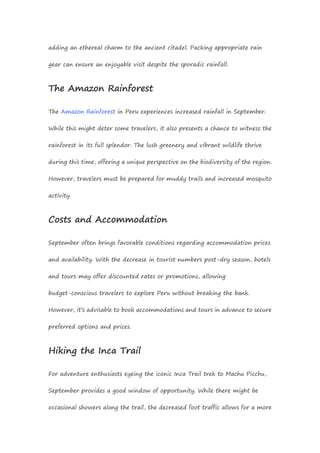 Is September a Good Month to Travel to Peru? | PDF