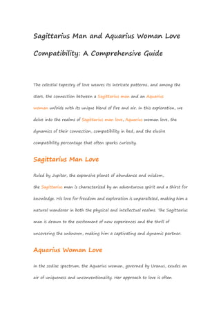 Sagittarius Man and Aquarius Woman Love Compatibility: A Comprehensive ...