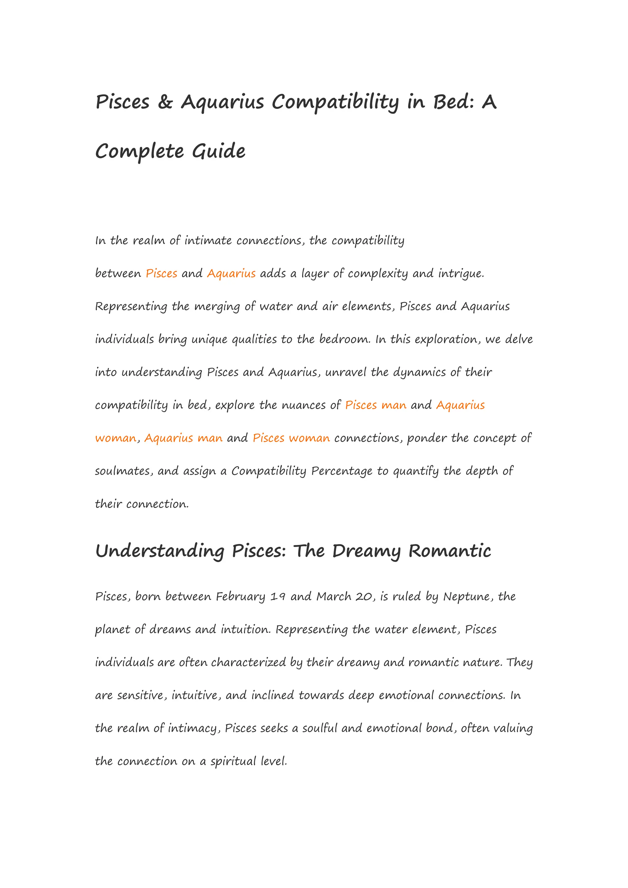 Pisces & Aquarius Compatibility in Bed: A Complete Guide | DOC ...