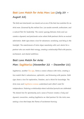 A Complete Guide to Best Love Match for Aries Man | DOC