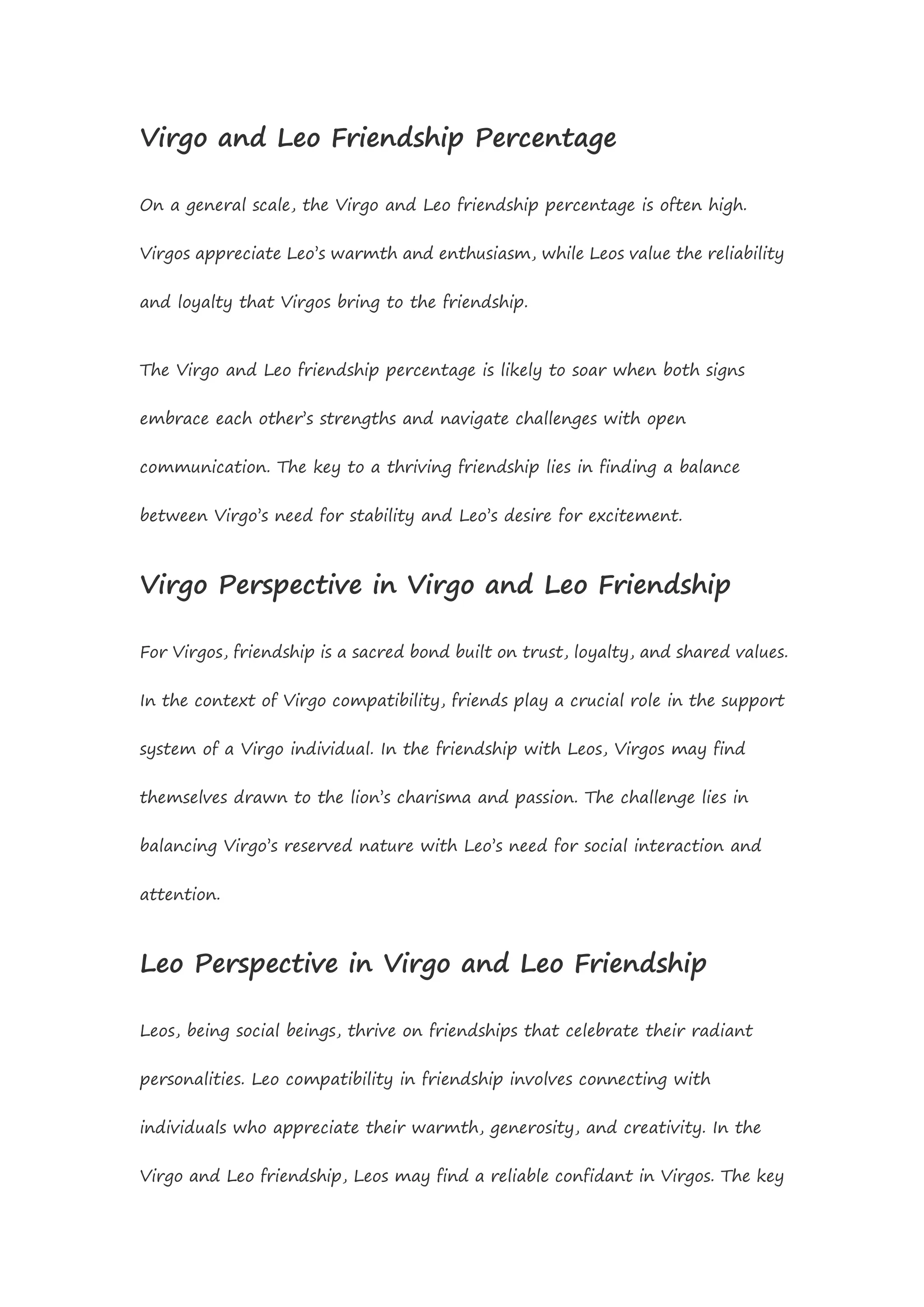 All You Need to Know About Virgo and Leo Friendship Compatibility | DOC