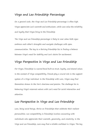 All You Need to Know About Virgo and Leo Friendship Compatibility | DOC