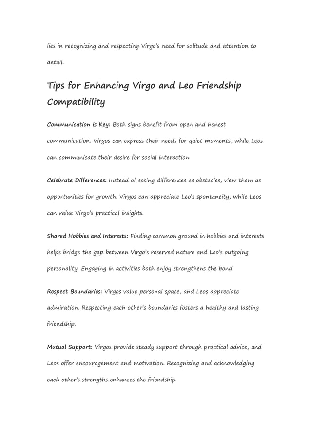 All You Need to Know About Virgo and Leo Friendship Compatibility | DOC