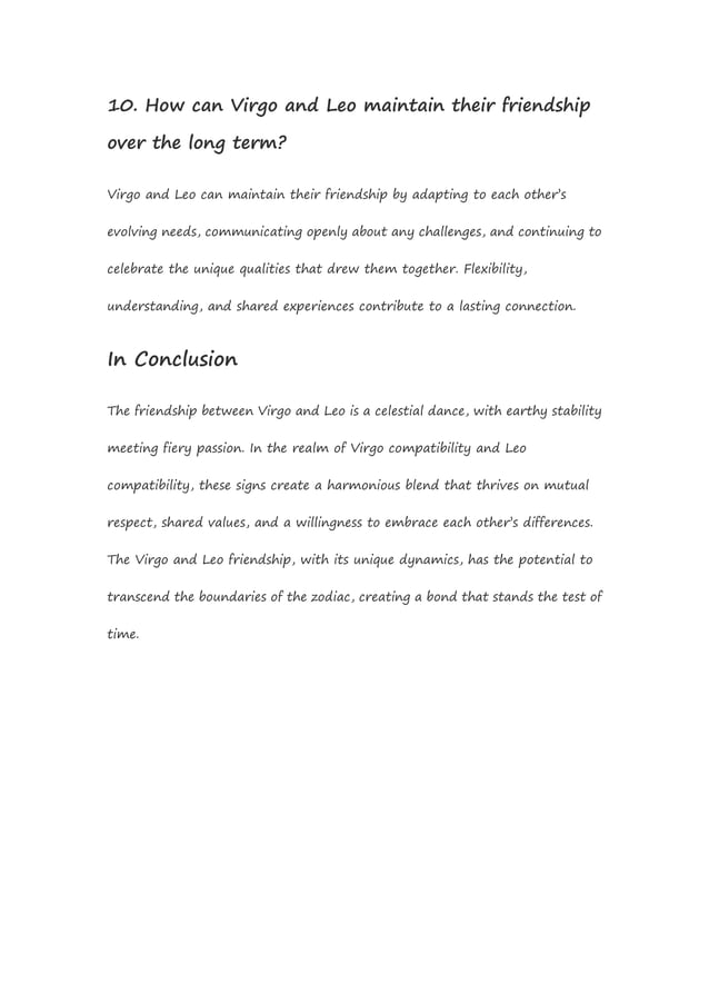 All You Need to Know About Virgo and Leo Friendship Compatibility | DOC