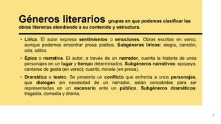 .Tema 4. 2º ESO. Literatura. Géneros literarios. | PPTX