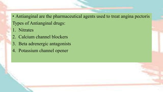 Pharmacology of Antianginal Drug, B.sc Nursing | PPTX