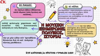 Η ΜΟΥΣΙΚΗ ΕΞΗΜΕΡΩΝΕΙ», ΑΡΧΑΙΑ Γ΄ΓΥΜΝΑΣΙΟΥ ,ΕΝΟΤΗΤΑ 6η | PPTX