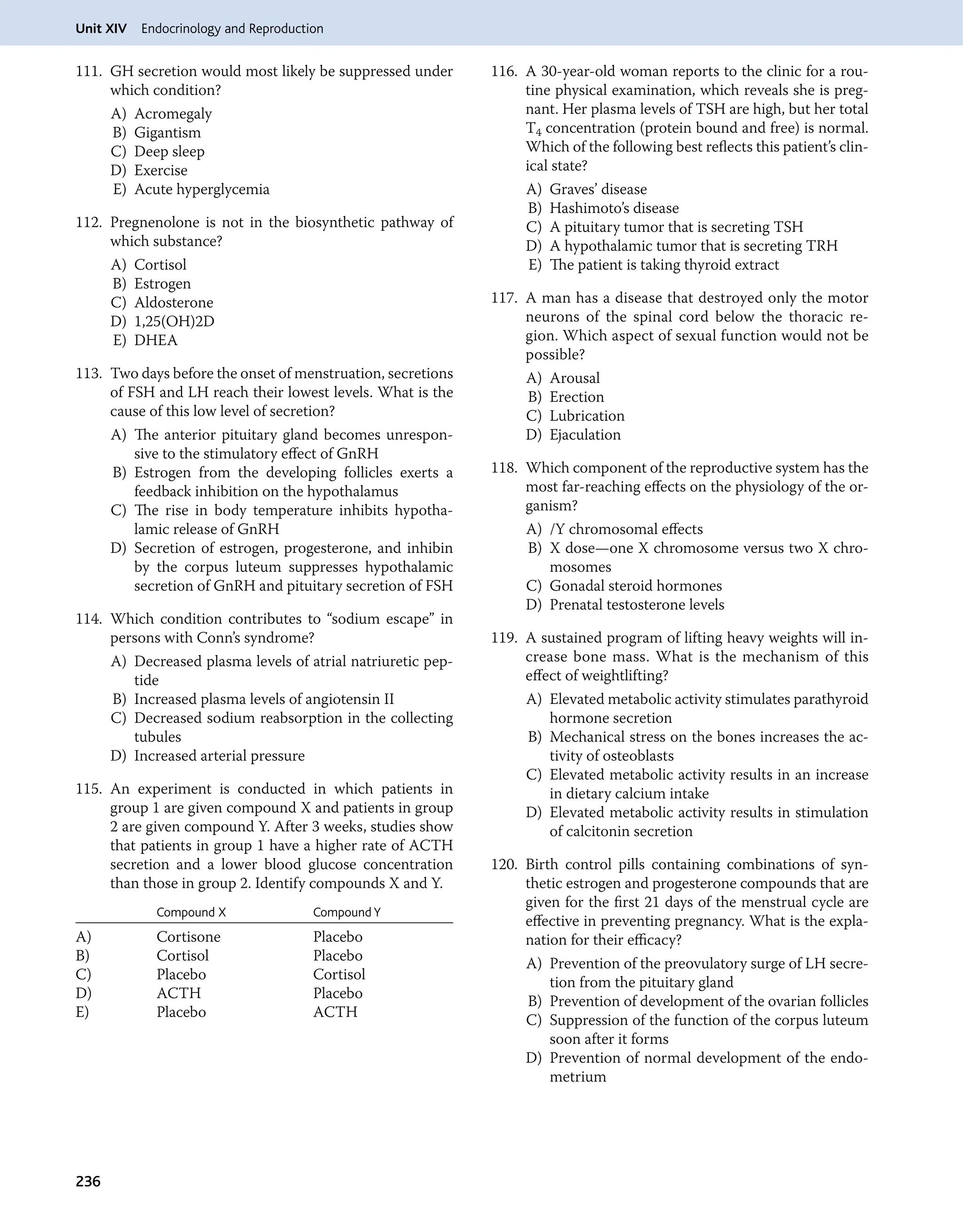 Mcqs in endocrine physiology for scientific review | PDF