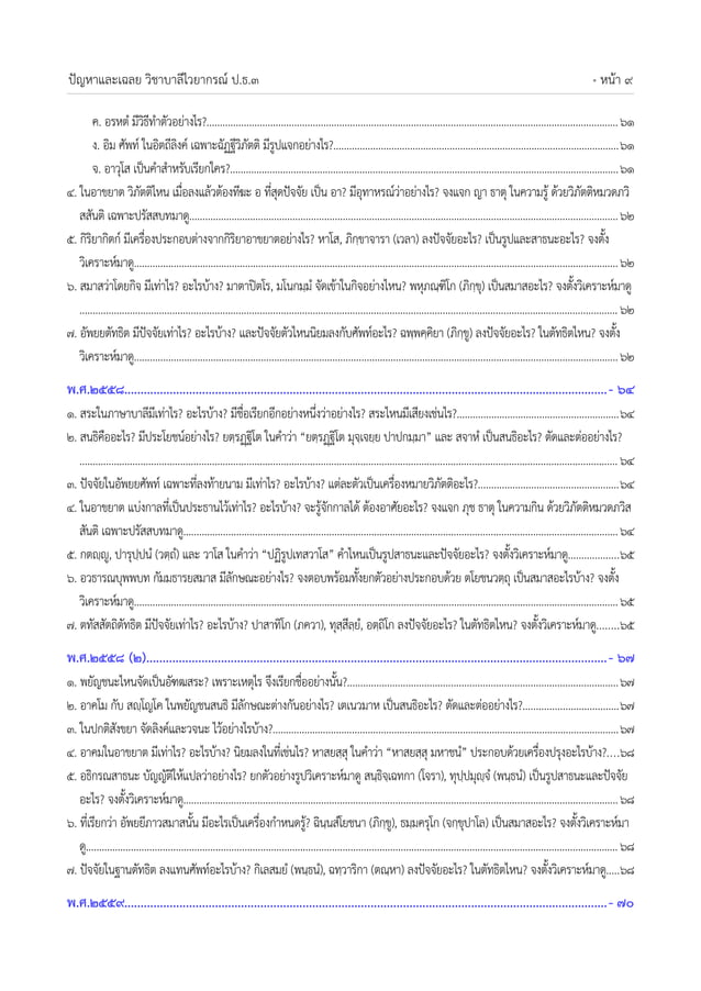 ปัญหาและเฉลย วิชาบาลีไวยากรณ์ ป.ธ.3 พ.ศ.2550-2566 (17 ปี)_Pali grammar Exam Answer_P3_2550-2566 ...