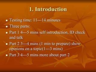 IElTS speaking ppt，with rubrics and exercises | PPT