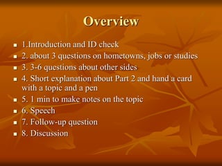 IElTS speaking ppt，with rubrics and exercises | PPT