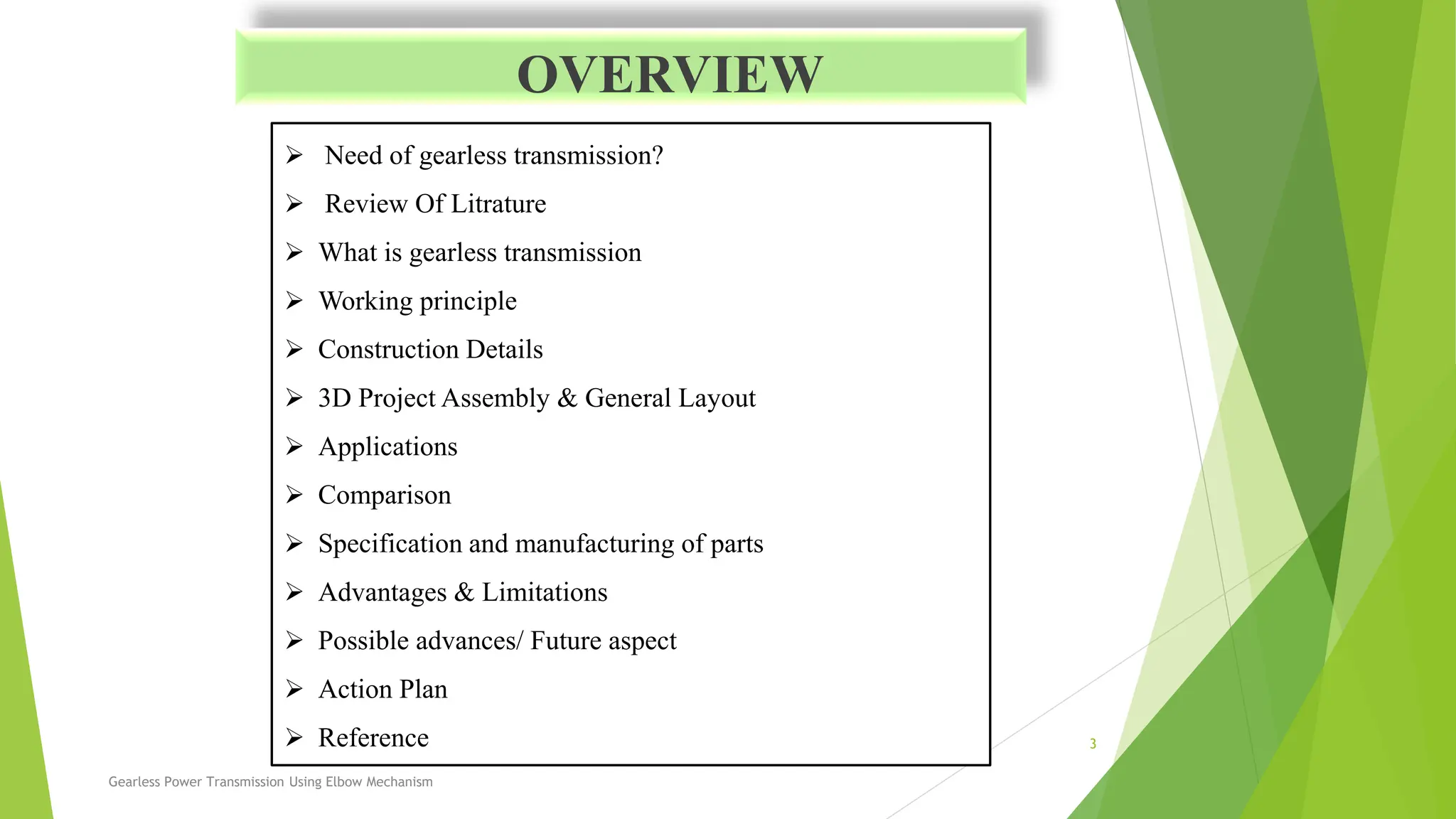 gearless power transmission using elbow mechanism | PPTX
