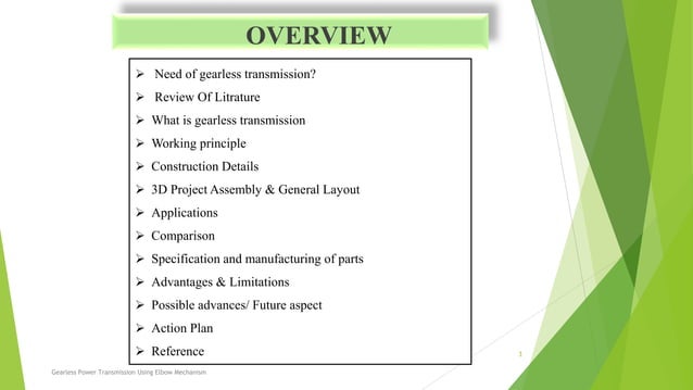 gearless power transmission using elbow mechanism | PPTX