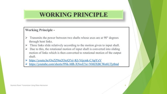 gearless power transmission using elbow mechanism | PPTX