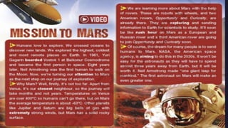 Mission to Mars. 7 grade Excell . School | PPTX