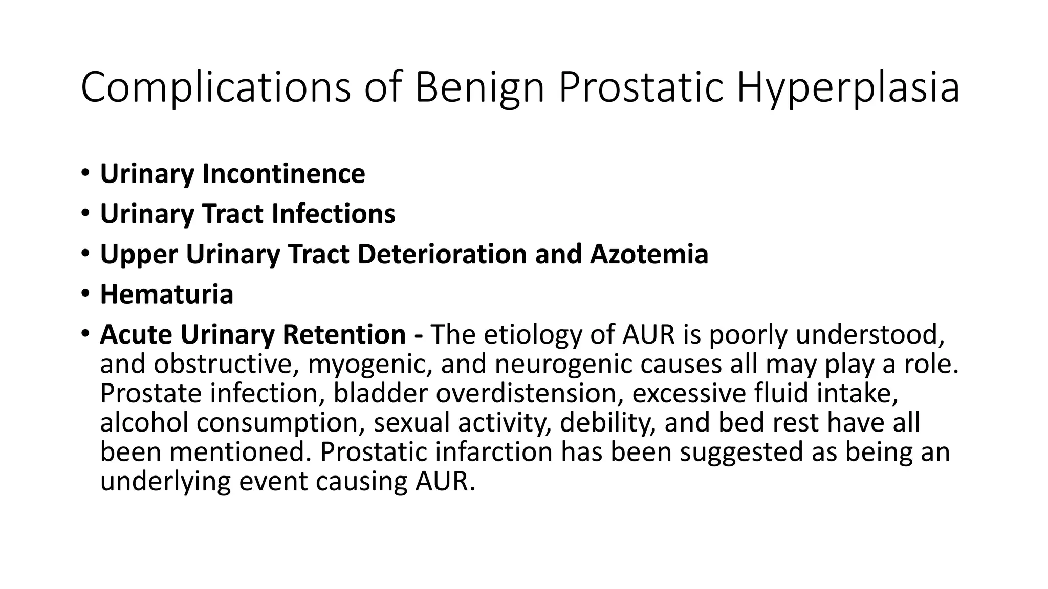 Benign Prostate Hyperplasia Lecture Pptx