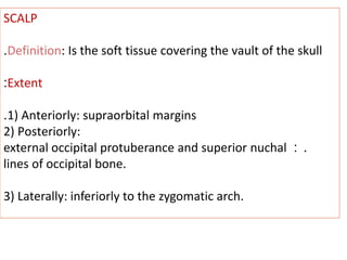 Anatomy of Scalp .by Dr .Saeed ben Aqeel | PPTX