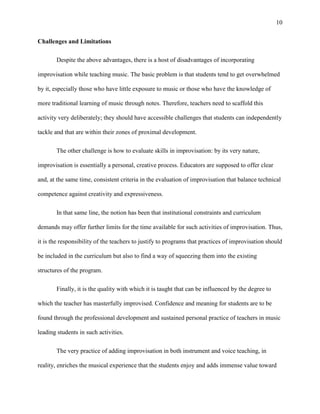 The Role of Improvisation in Developing Musical Creativity | DOCX