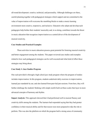 The Role of Improvisation in Developing Musical Creativity | PDF