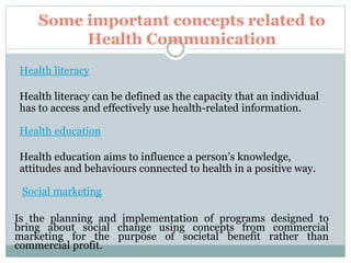 اHealth communication for undergraduate students | PPTX