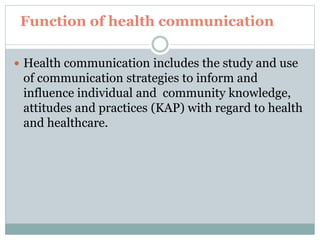 اHealth communication for undergraduate students | PPTX