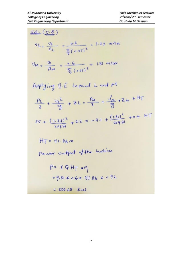 fluid mechanics lectures fluid mechanics lectures | PDF