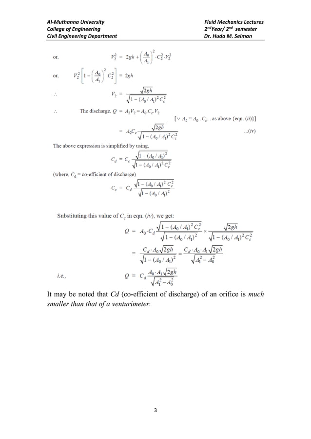 fluid mechanics lectures fluid mechanics lectures | PDF