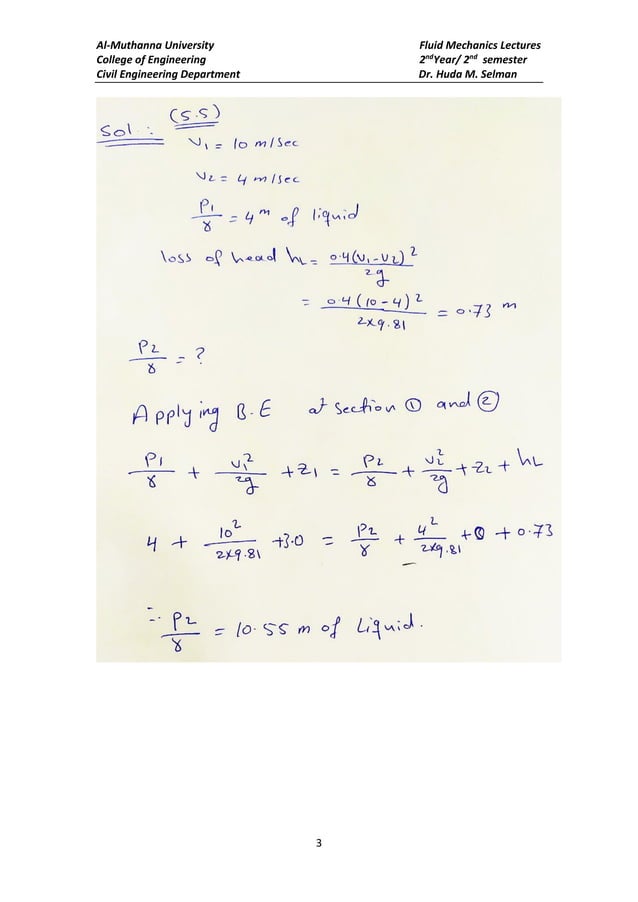 fluid mechanics lectures fluid mechanics lectures | PDF