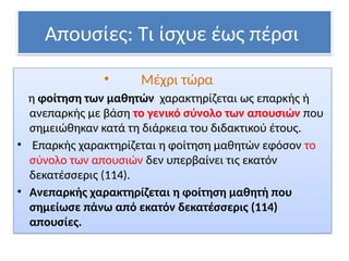 Αλλαγές στις απουσίες και στη φοίτηση .pptx