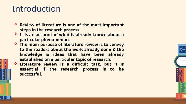 INTODUCTION TO LITEATURE REVIEW LECTURE | PPT