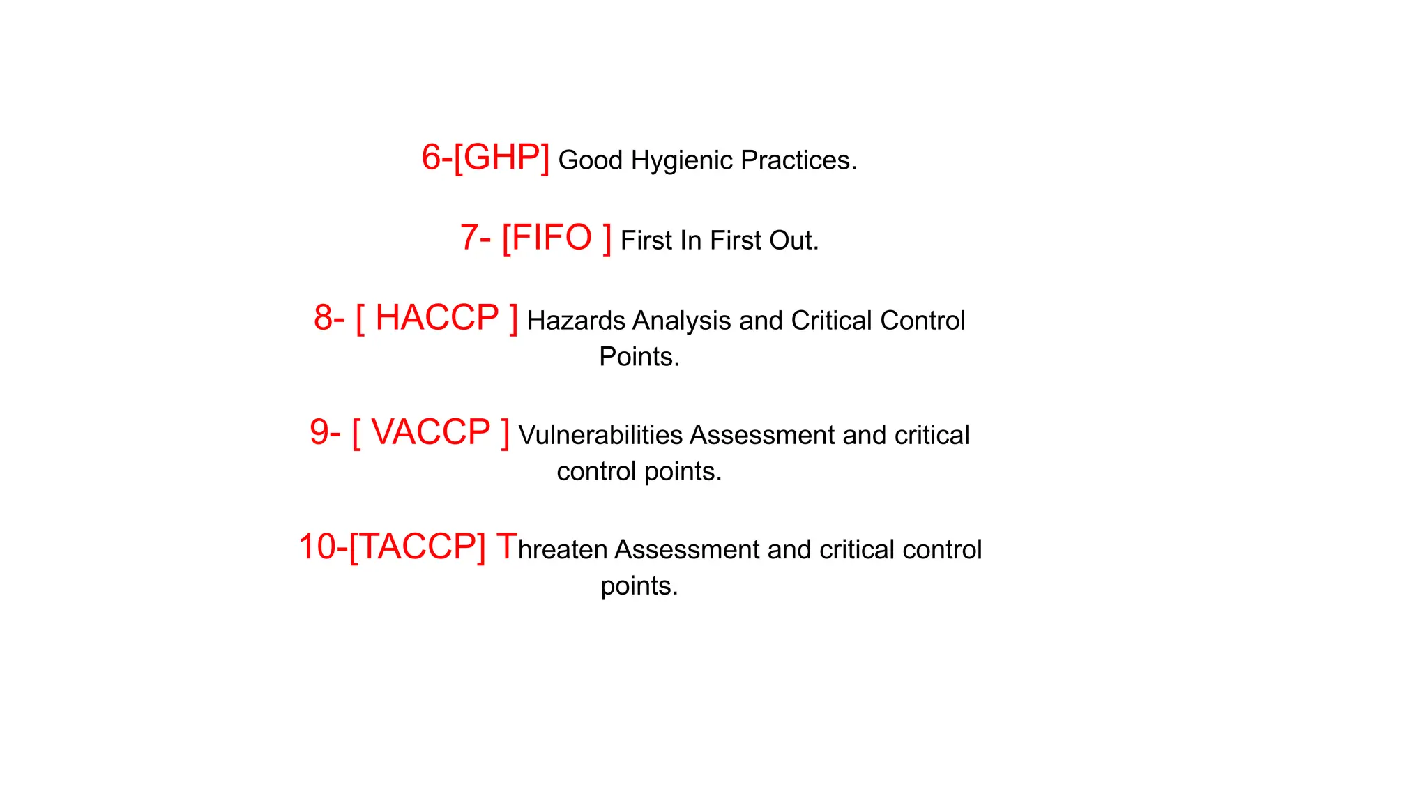 اختصارات سلامة الغذاء Hazards Analysis and Critical Control Points..pptx
